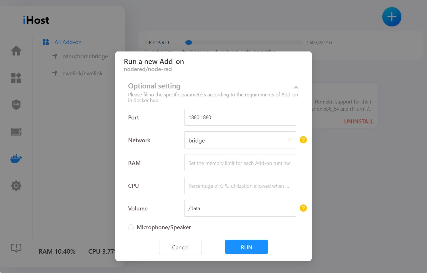 Add-on: Node-red - eWeLink